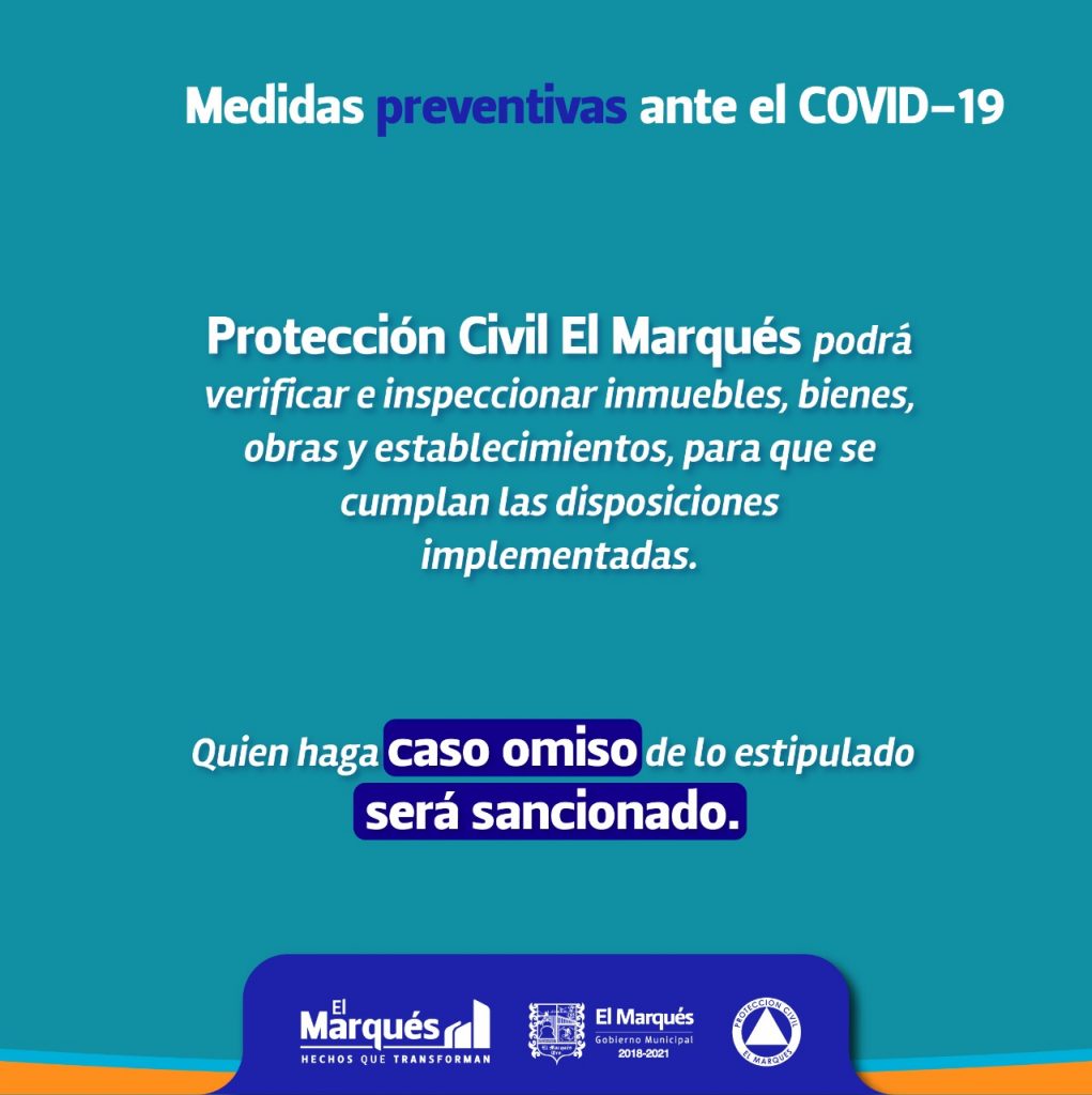 MEDIDAS PREVENTIVAS COVID-19 – El Marqués